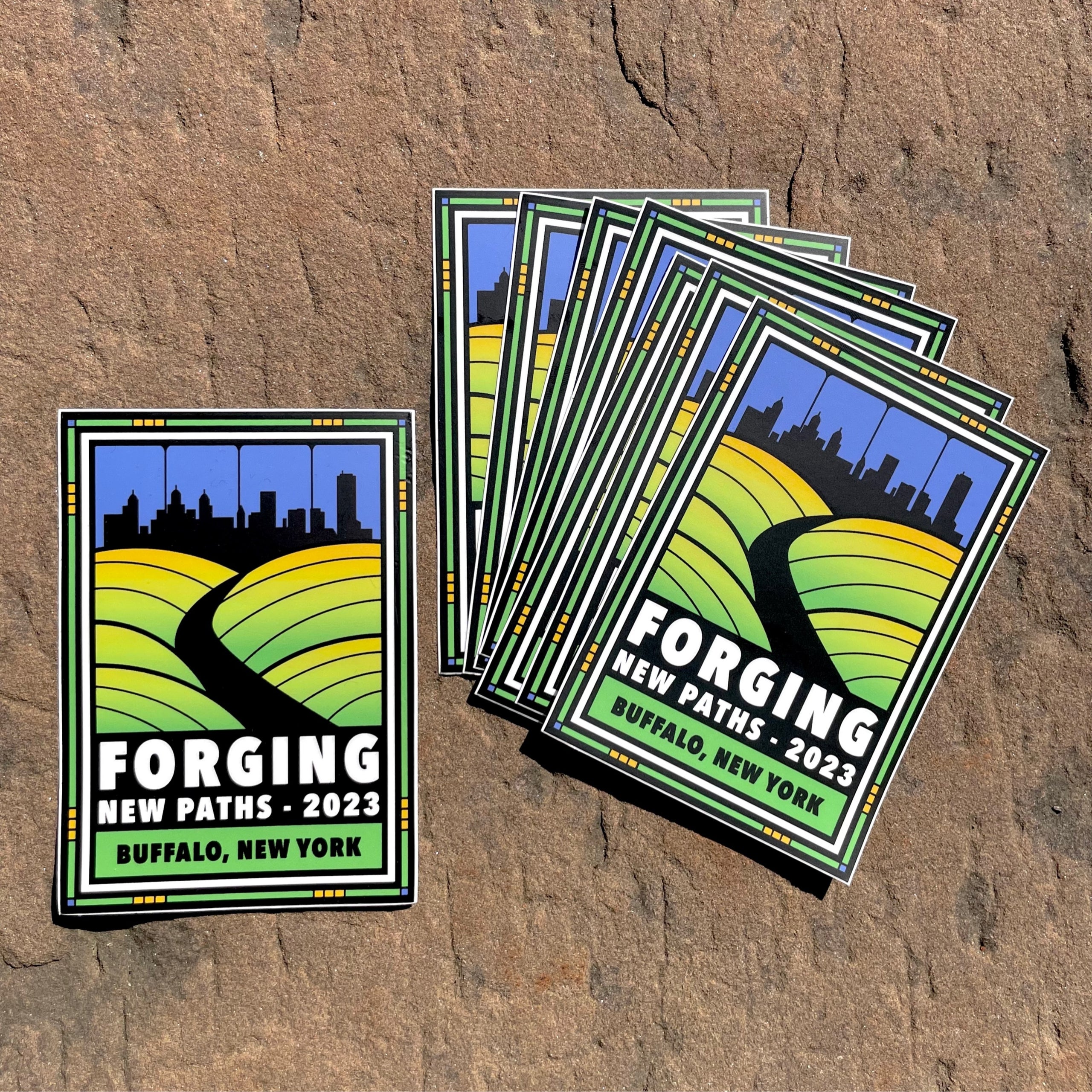 Waterproof Forging New Paths Sticker | Stained Glass Association of America